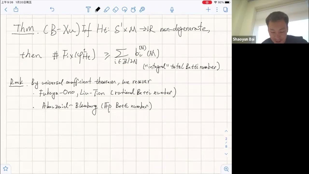 Arnold Conjecture Over Integers - Shaoyun Bai - YouTube