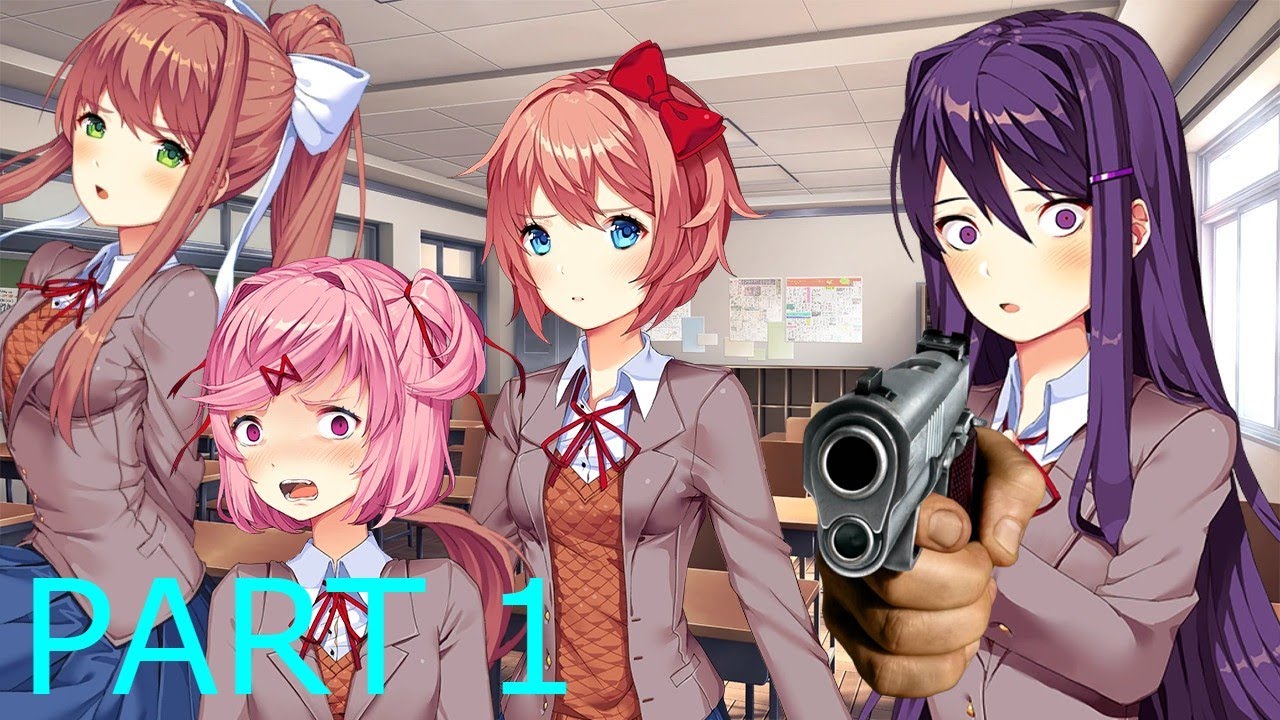 (DDLC Mod) The Dokis find a gun (1/2) - YouTube