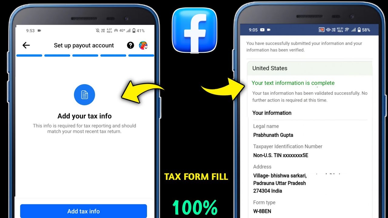 Facebook Add your tax info || how to complete facebook tax info ...
