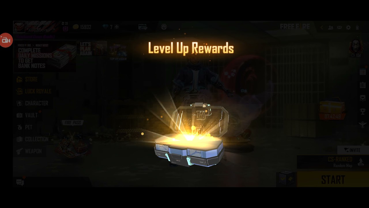 level up 56. free fire - YouTube