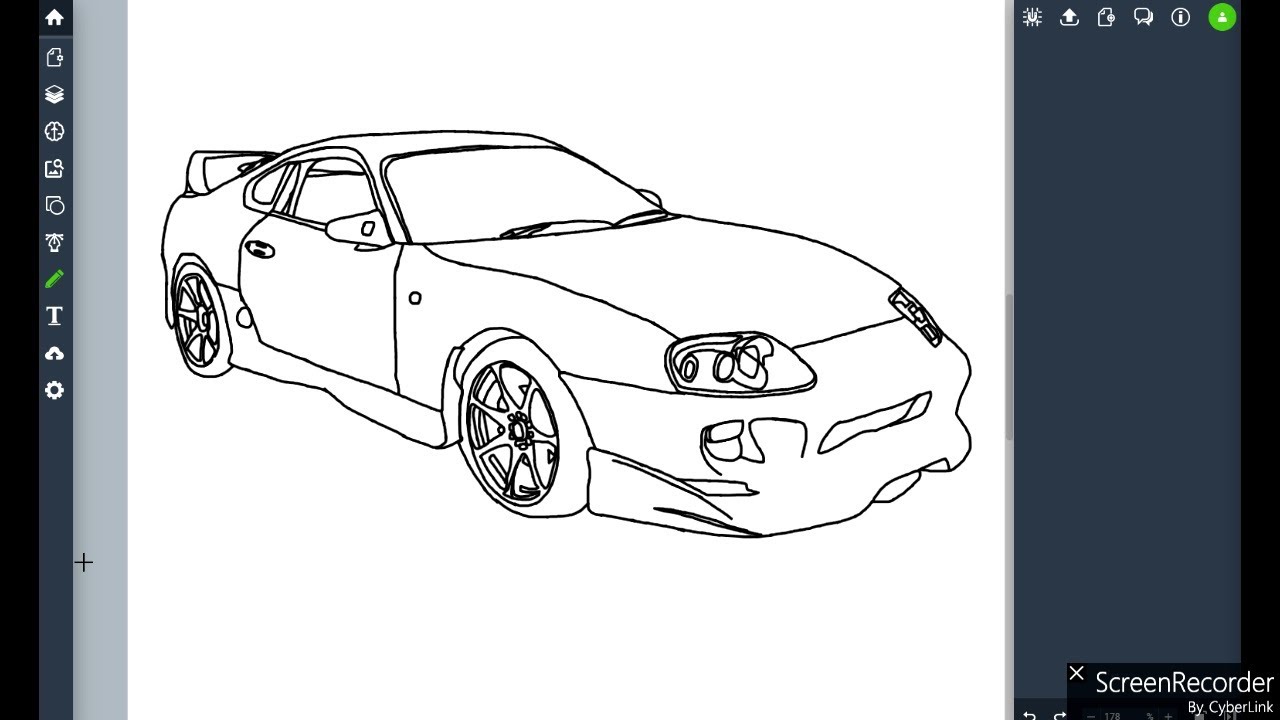How to draw a 1996 Toyota Supra - YouTube