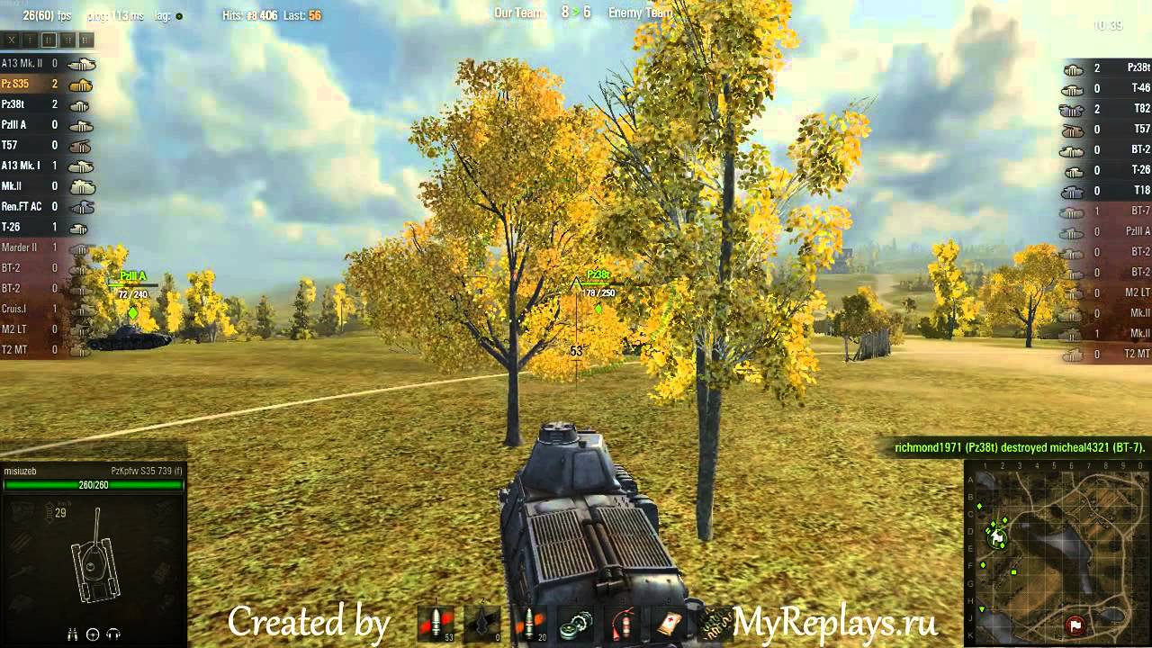 WOT: Malinovka - PzKpfw S35 739 (f) - 6 frags - Top Gun - YouTube