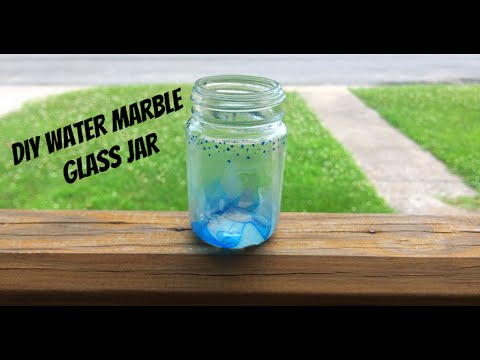 DIY Water Marble Glass Jar - YouTube