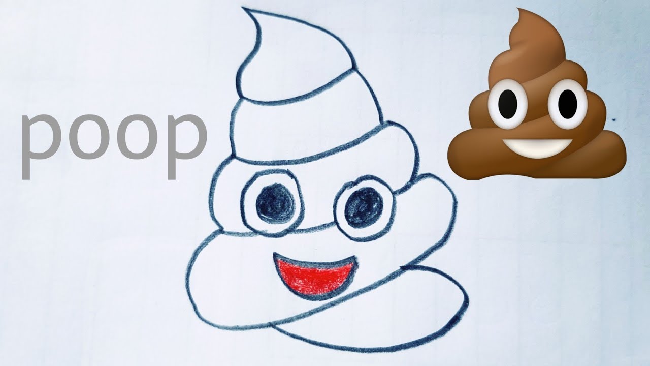 How To Draw Poop Emoji | Very Nice For Kids | Step by Step For Basic ...