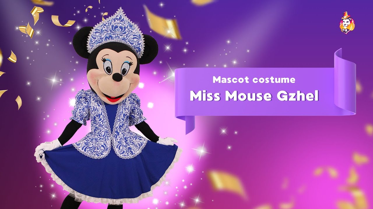 Miss Mouse Gzhel Mascot Costume - YouTube