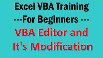 Excel VBA Training for Beginners - YouTube