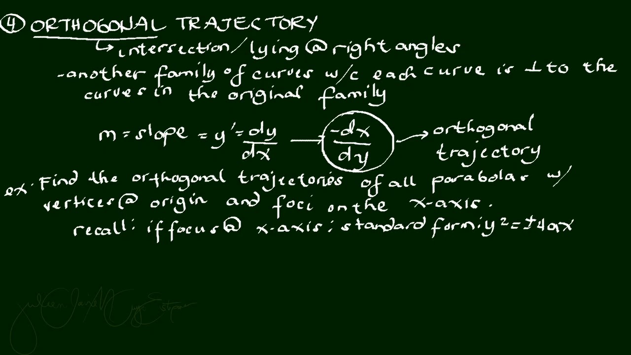 Orthogonal Trajectory (application of Differential Equation) - YouTube