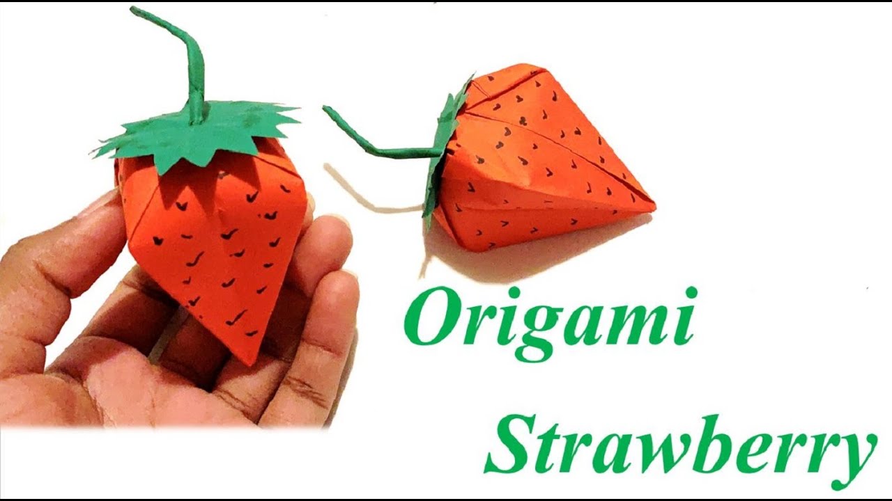 How to make an DIY Origami Strawberry| 3D paper Origami| Paper ...
