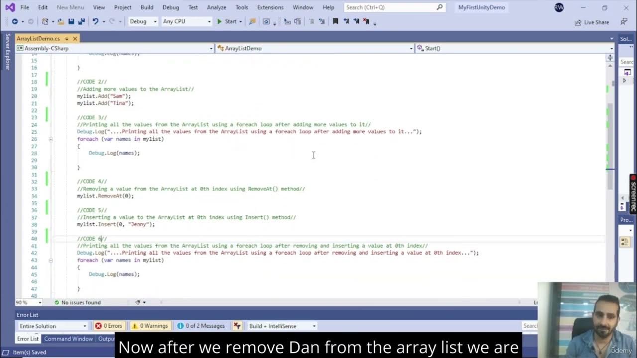 24. Arraylist in Unity C# - YouTube