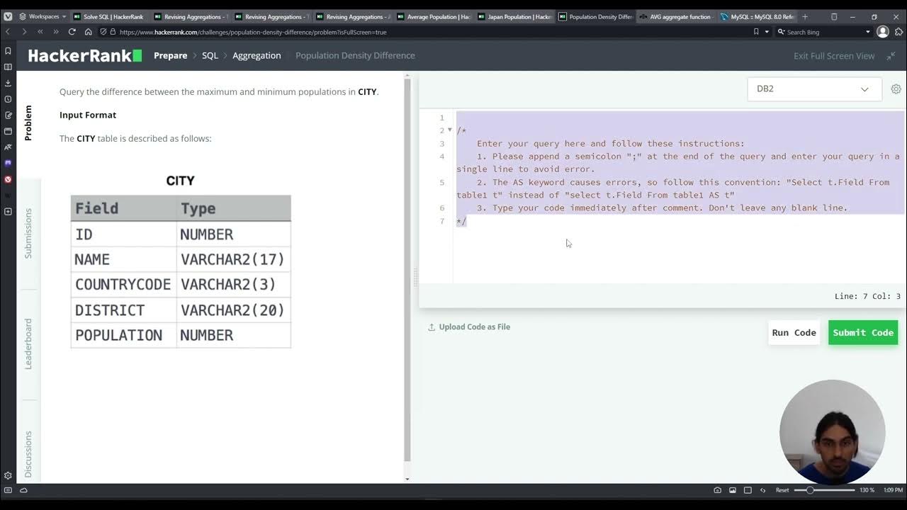 Population Density Difference | SQL Aggregation | HackerRank Solution ...