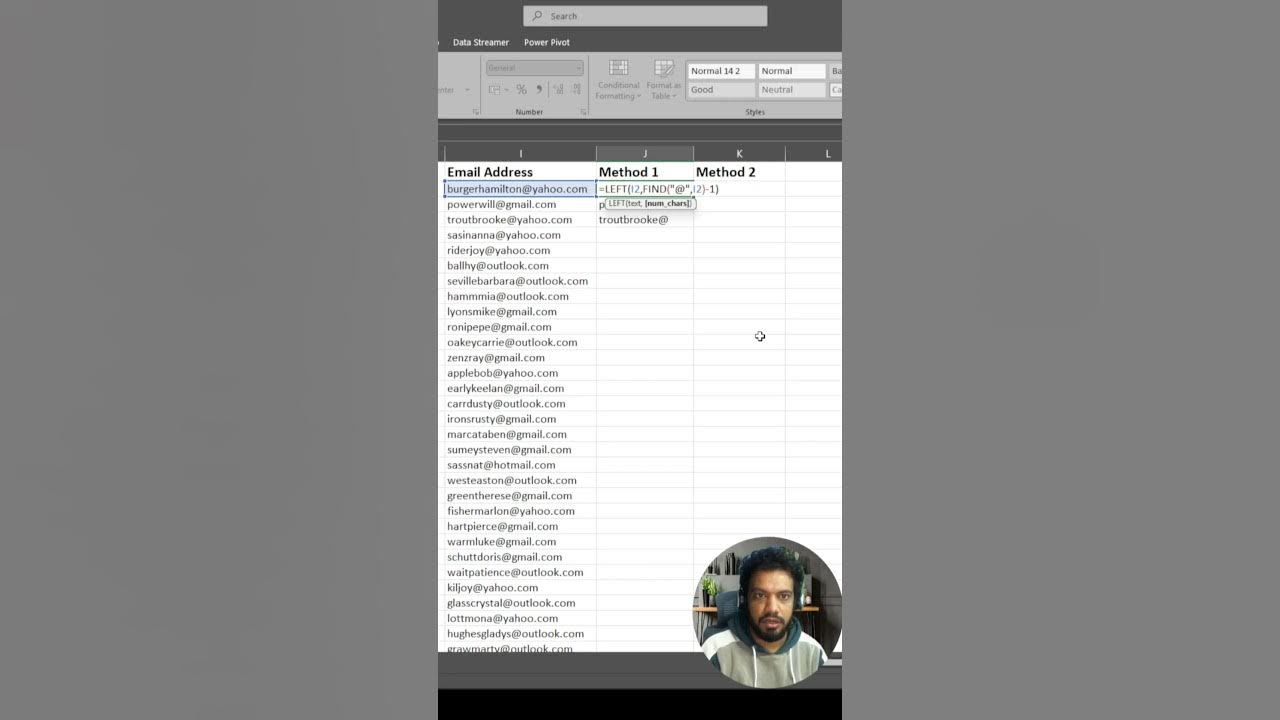Excel Trick: Get Text Before @ Instantly - YouTube