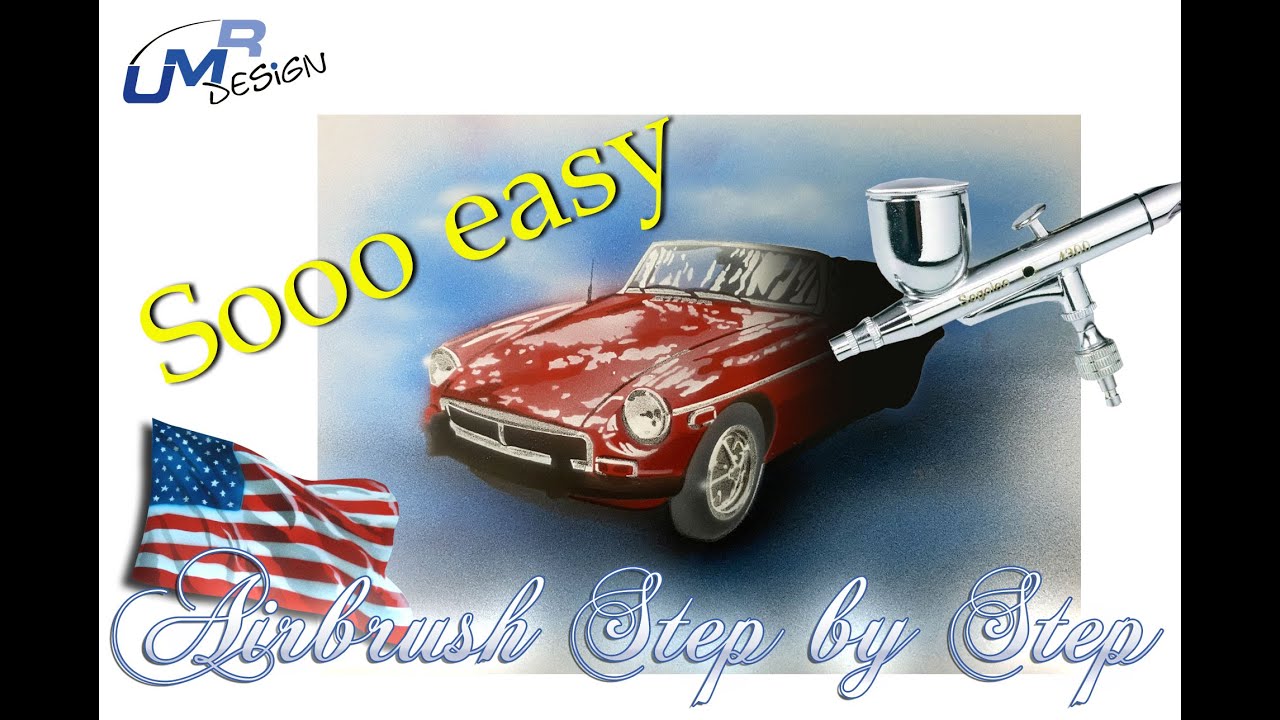 Airbrush with stencil AS-339 classic car tutorial ( english ) - YouTube
