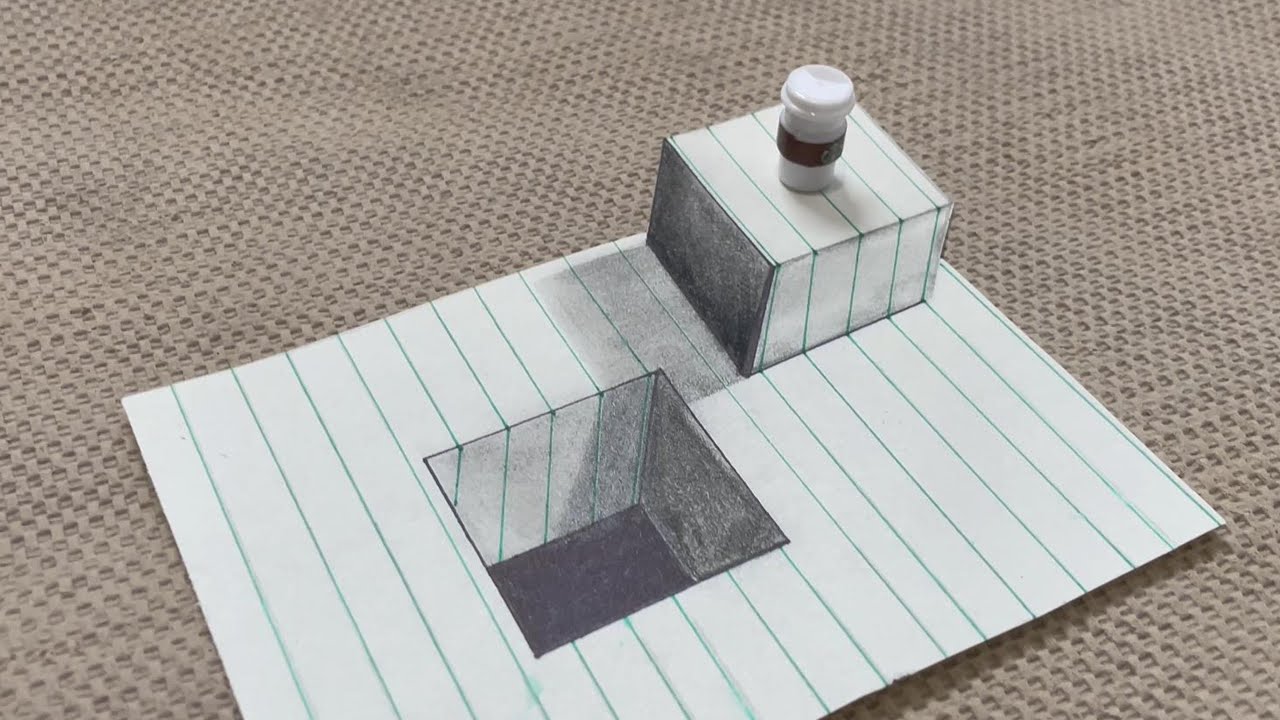 Amazing 3D Rectangle and Pit Optical Illusion Drawing! - YouTube
