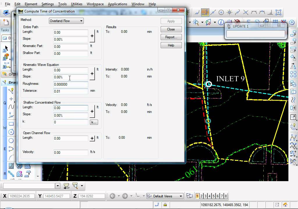 Bentley InRoads Storm and Sanitary - Assign Area and Time of ...
