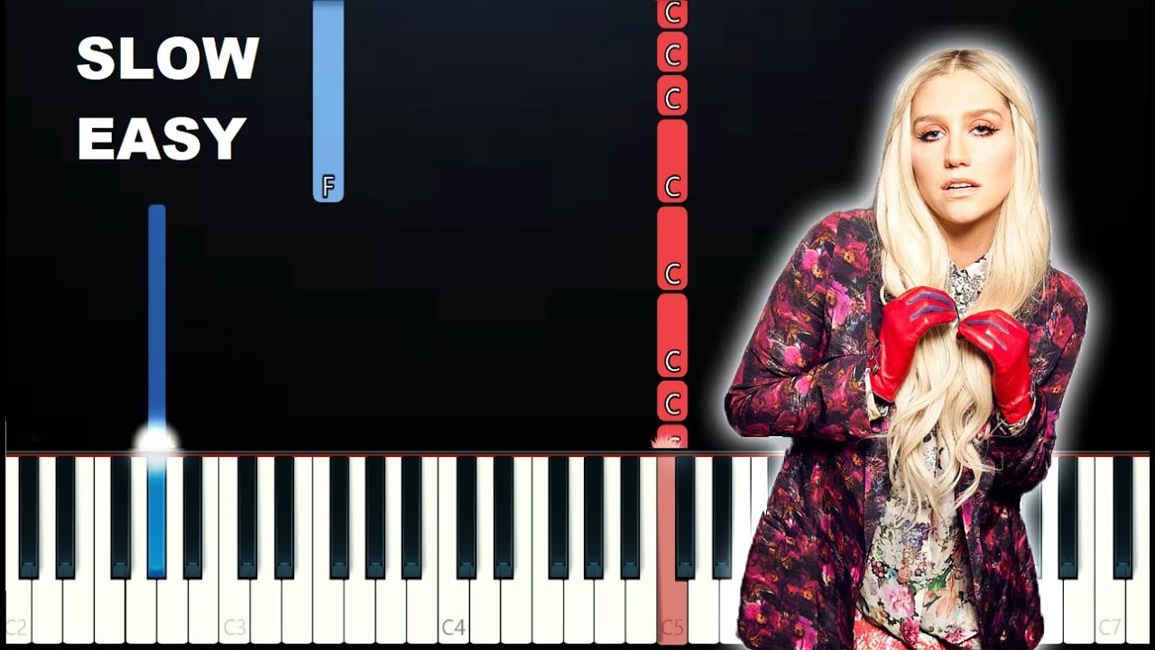 Kesha - Cannibal (SLOW EASY PIANO TUTORIAL) - YouTube