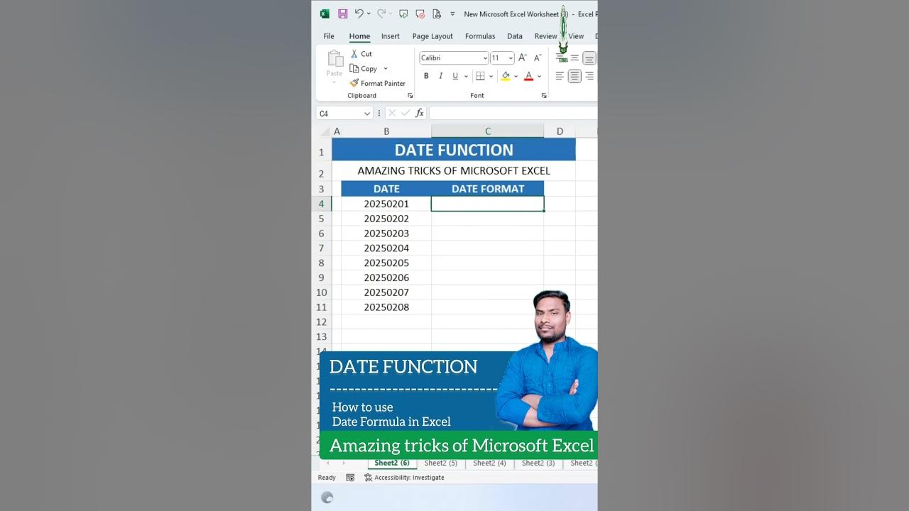Date Function | 🤔 How to Date Function in Excel ? #excel #excelhacks #exceltips #datefunction ...