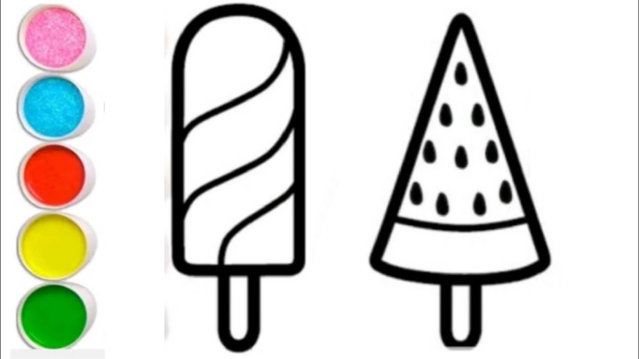 How to draw ice cream | colors drawing ice cream | step by step kids ...