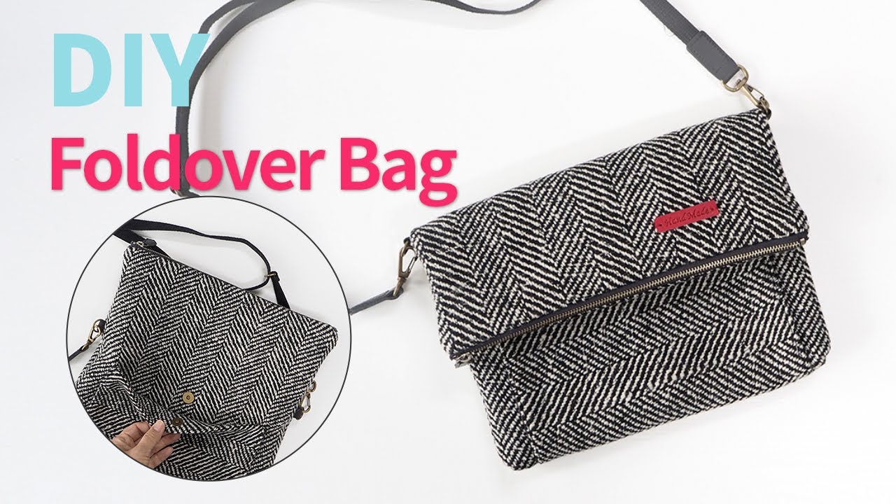 DIY foldover bag/How to sew a crossbody bag/폴드오버 크로스백/fold over bag ...