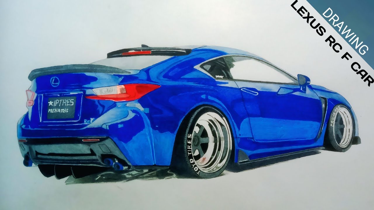 LEXUS RC-F CAR DRAWING)-lexus car drawing|| time lapse ️ - YouTube