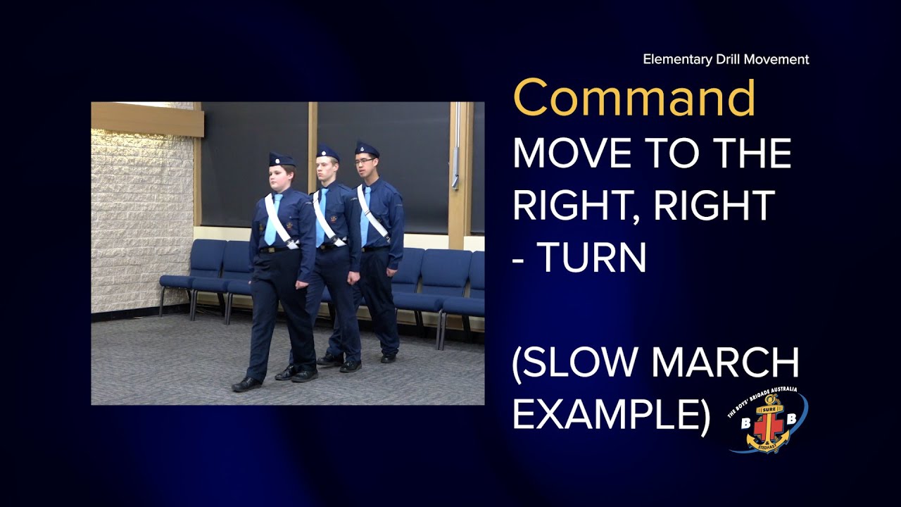Elementary Drill Movement - (Slow March) Turning On the March Right ...