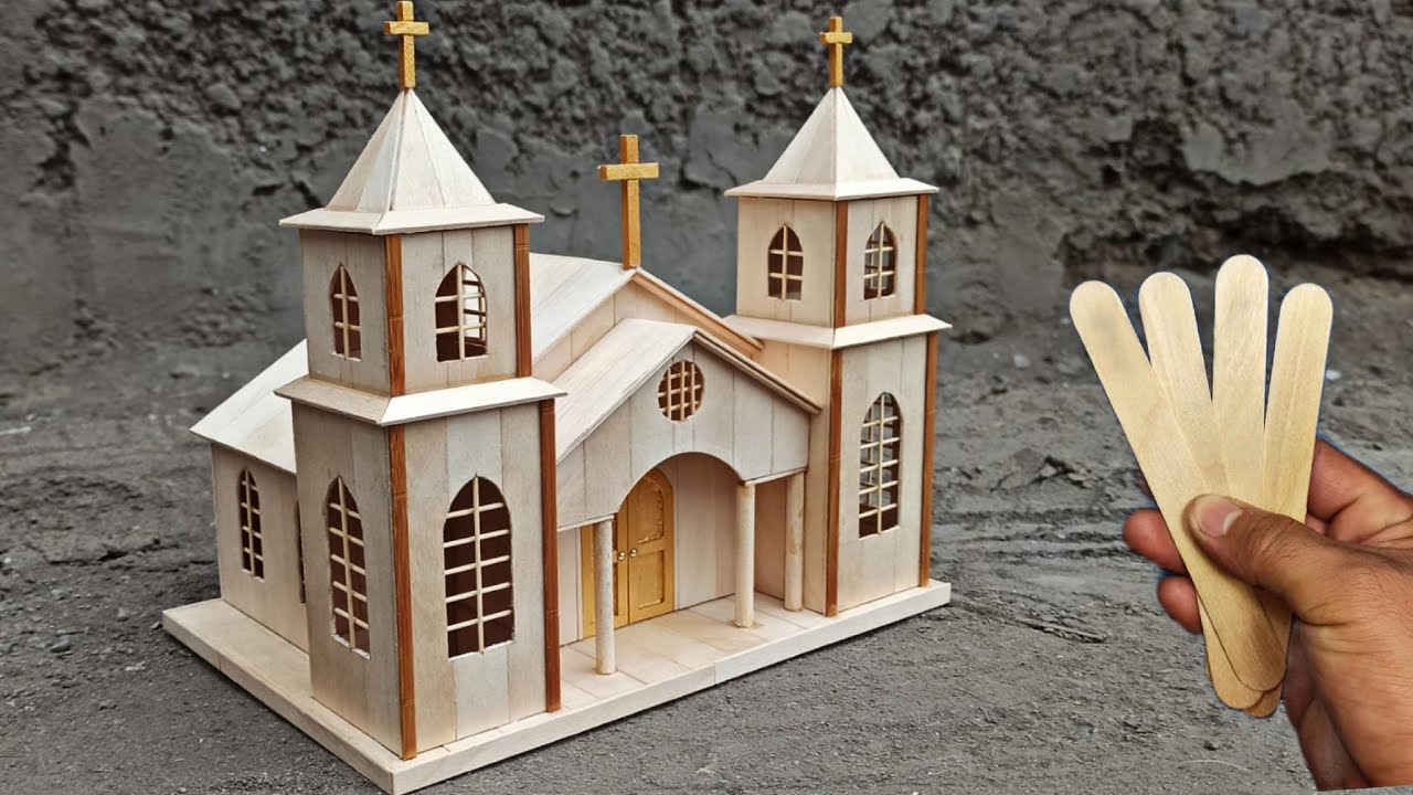 Iglesia Con Palitos De Helado - How To Make A Popsicle Stick Church ...