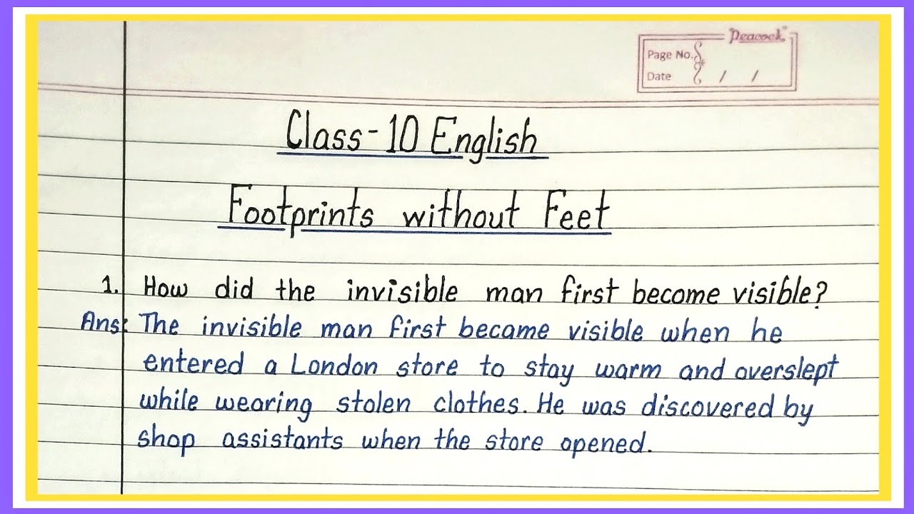 Footprints Without Feet Class 10 Question Answer Class 10 English footprints-without-feet-class-10-question-answer-class-10-english