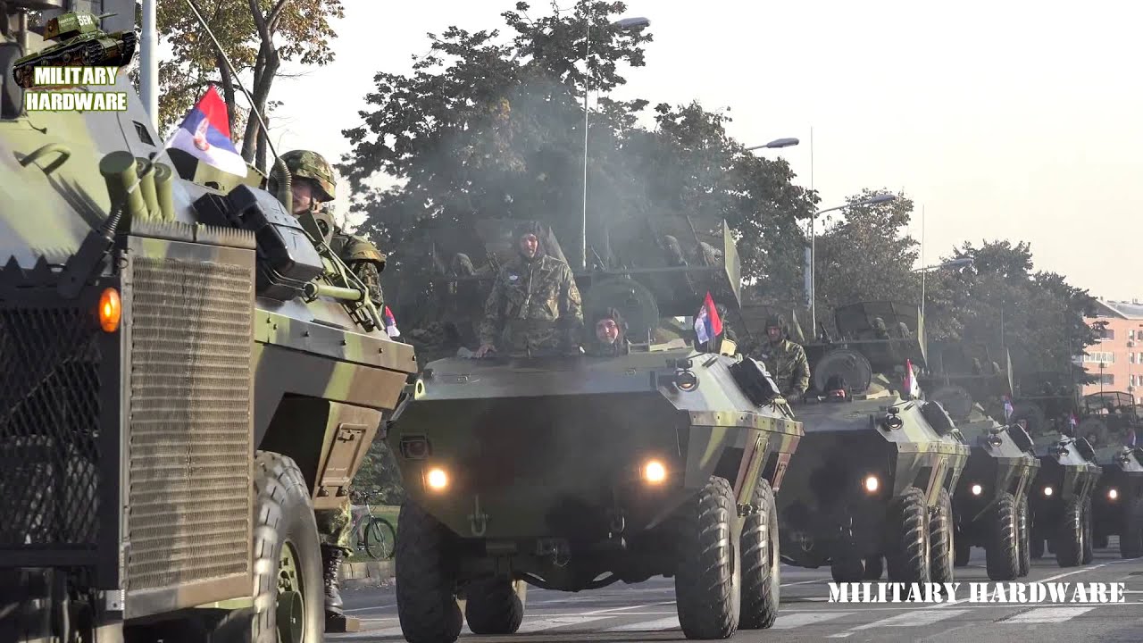 Powerful Looking Army column of Armored APC - YouTube