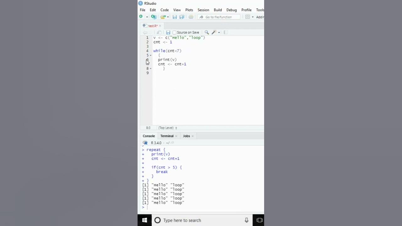 While Loop In R Programing Youtube