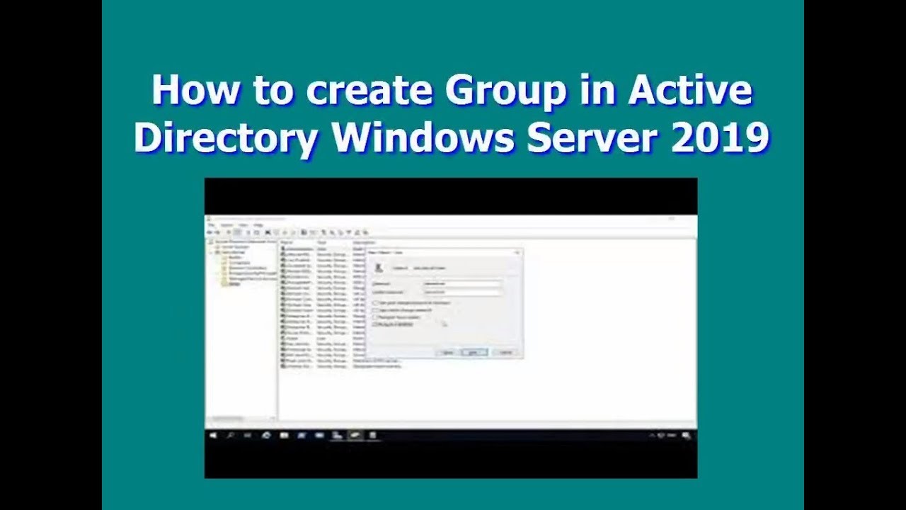 How to create Group in Active Directory Windows Server 2019 - YouTube