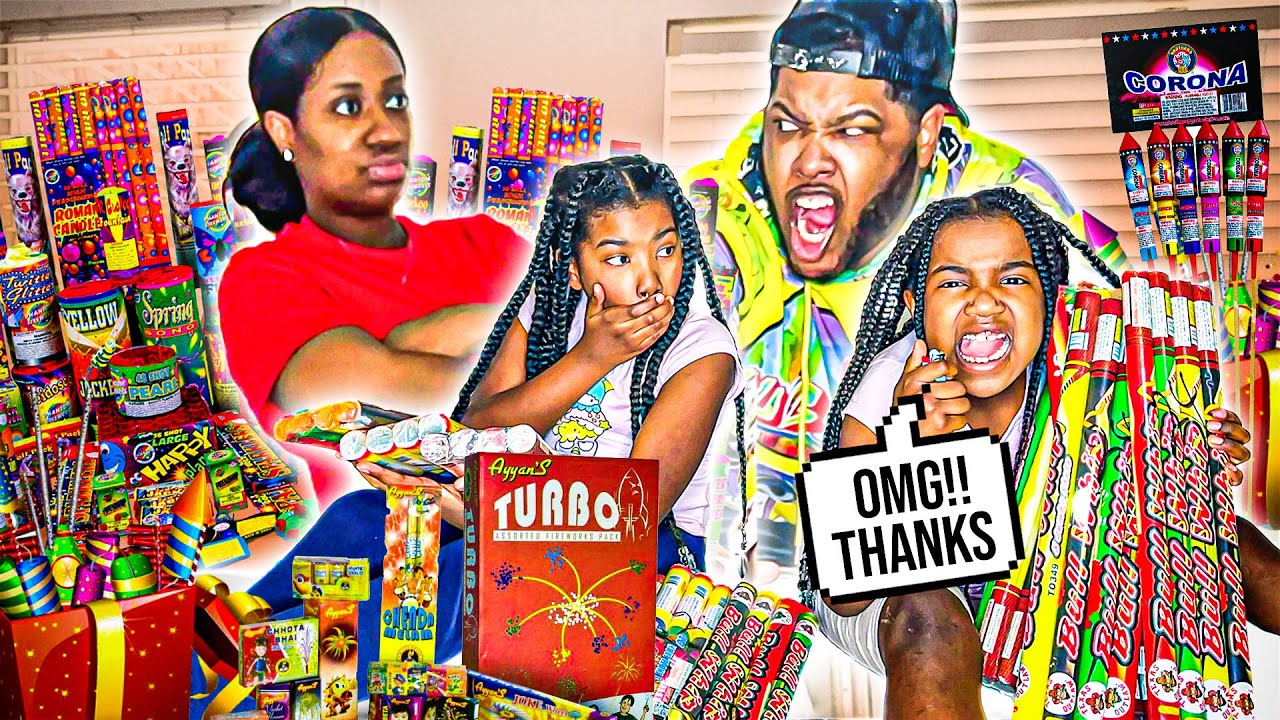 LITTLE SISTER LITES FIREWORKS DAD TEACHES HER A LESSON | Big E Family ...