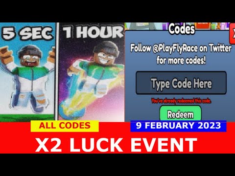 NEW UPDATE *x2 LUCK EVENT* [🍀x2] Fly Race! ROBLOX | ALL CODES | February 9, 2023 - YouTube