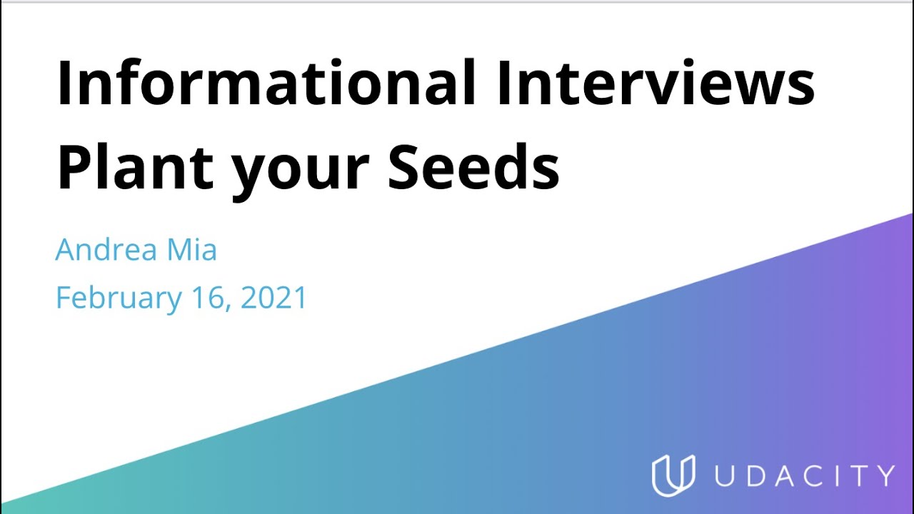 Informational Interviews: Planting your Seed - YouTube