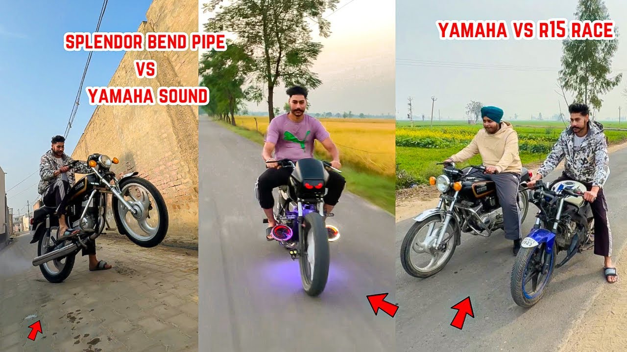 Yamaha vs splendor bend pipe sound 🔥 | r15 ne sirra laata poora😜 - YouTube
