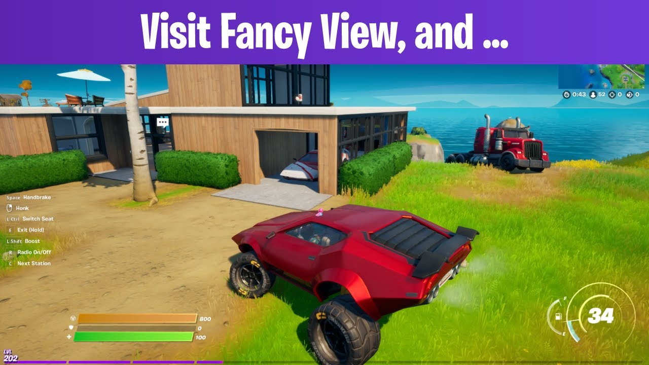 Fortnite วิธีทำ Epic Quest: Visit Fancy View, Rainbow Rentals, and ...
