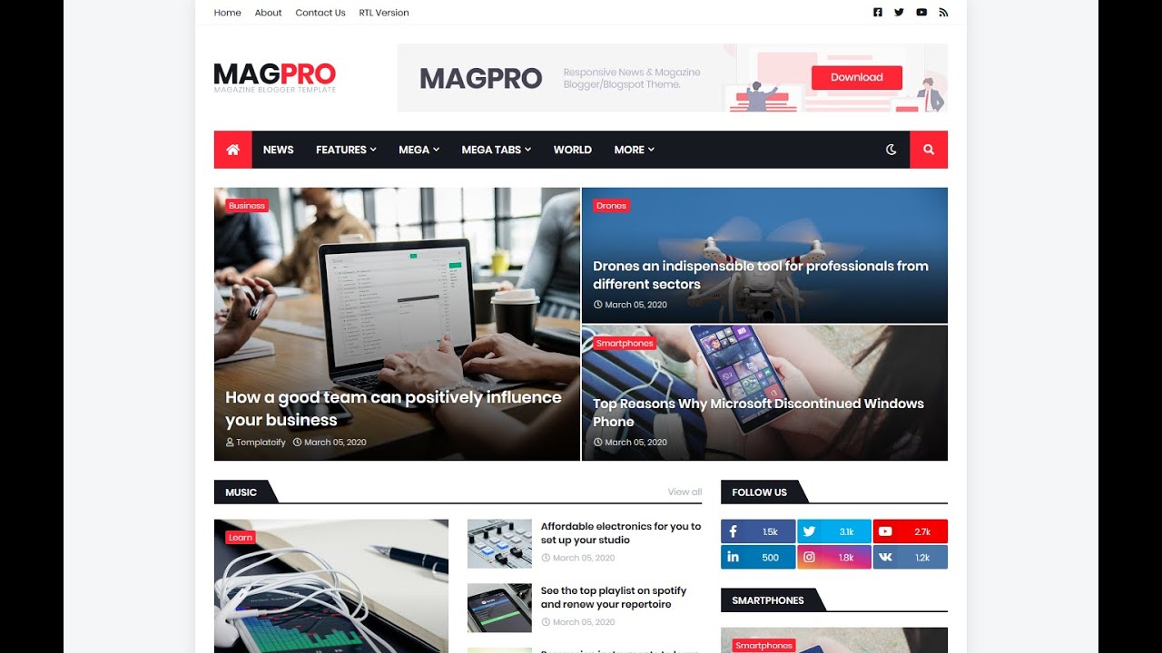 MagPro - Responsive News & Magazine Blogger Template - YouTube