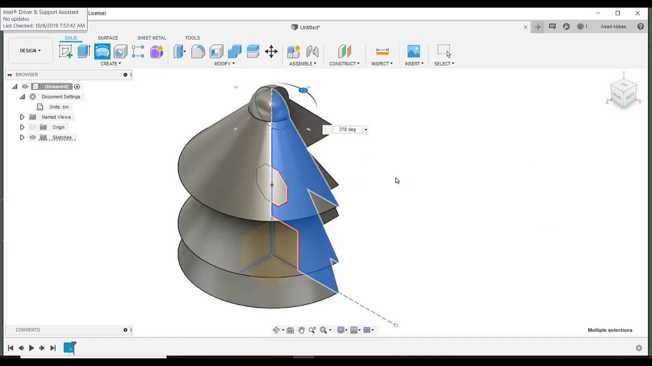 Introduction To Fusion 360 Exam 12 Fall 2019 Youtube