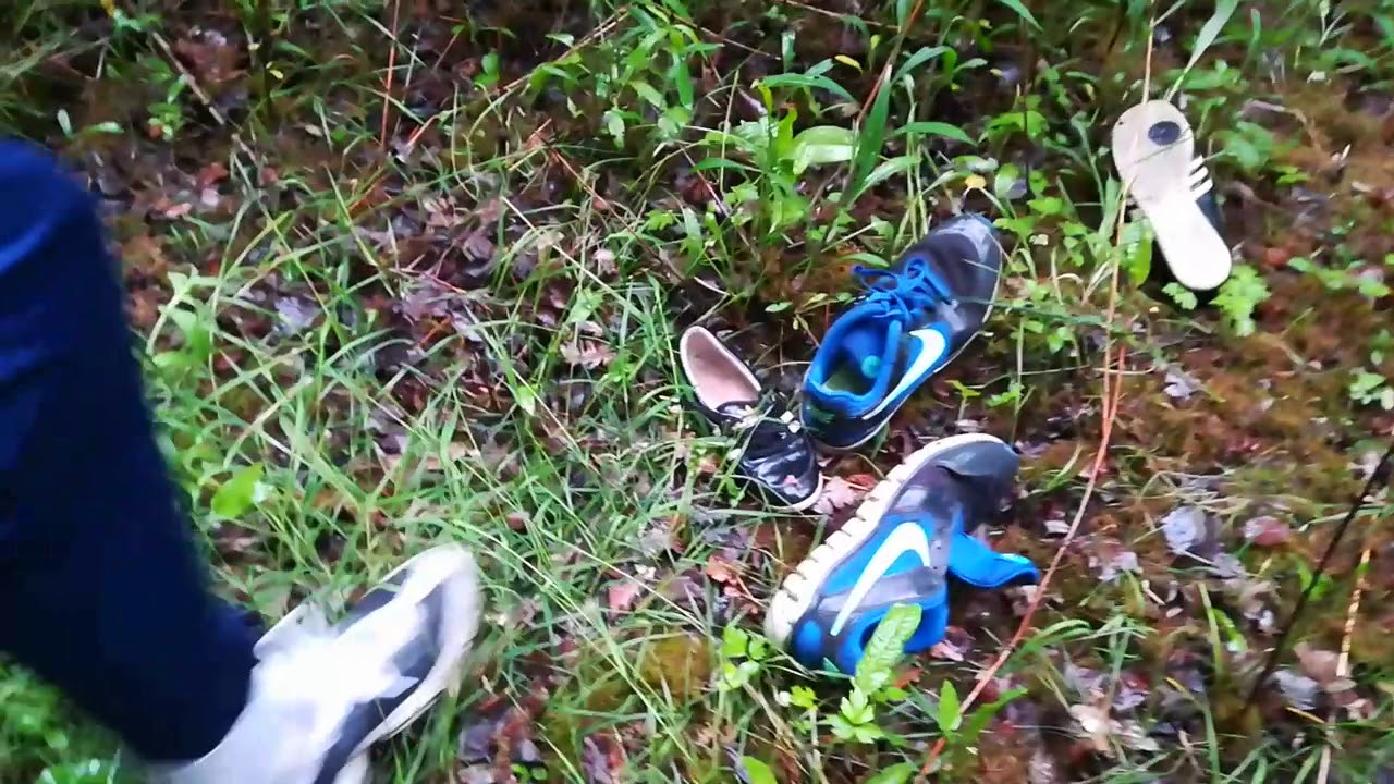Stomping and leaving trashed Nike and adidas Sneakers - YouTube