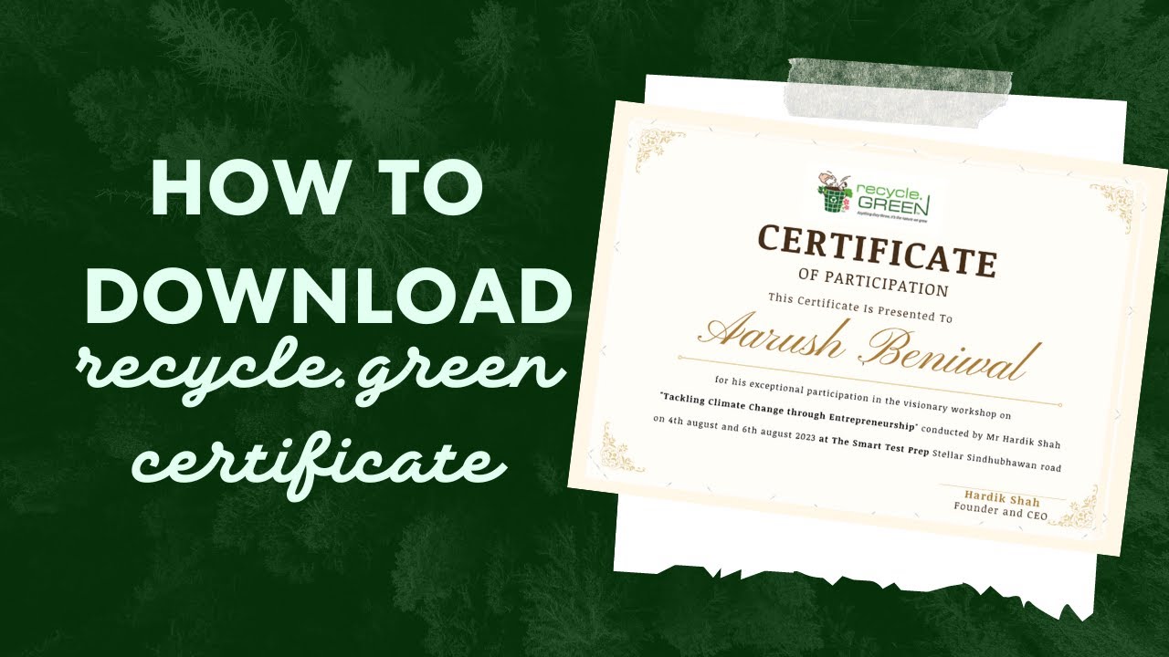 Certificate Of Recycling Template