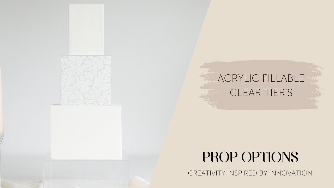 Prop Options Premium Acrylic Fillable Clear Tier Cake Separators - YouTube