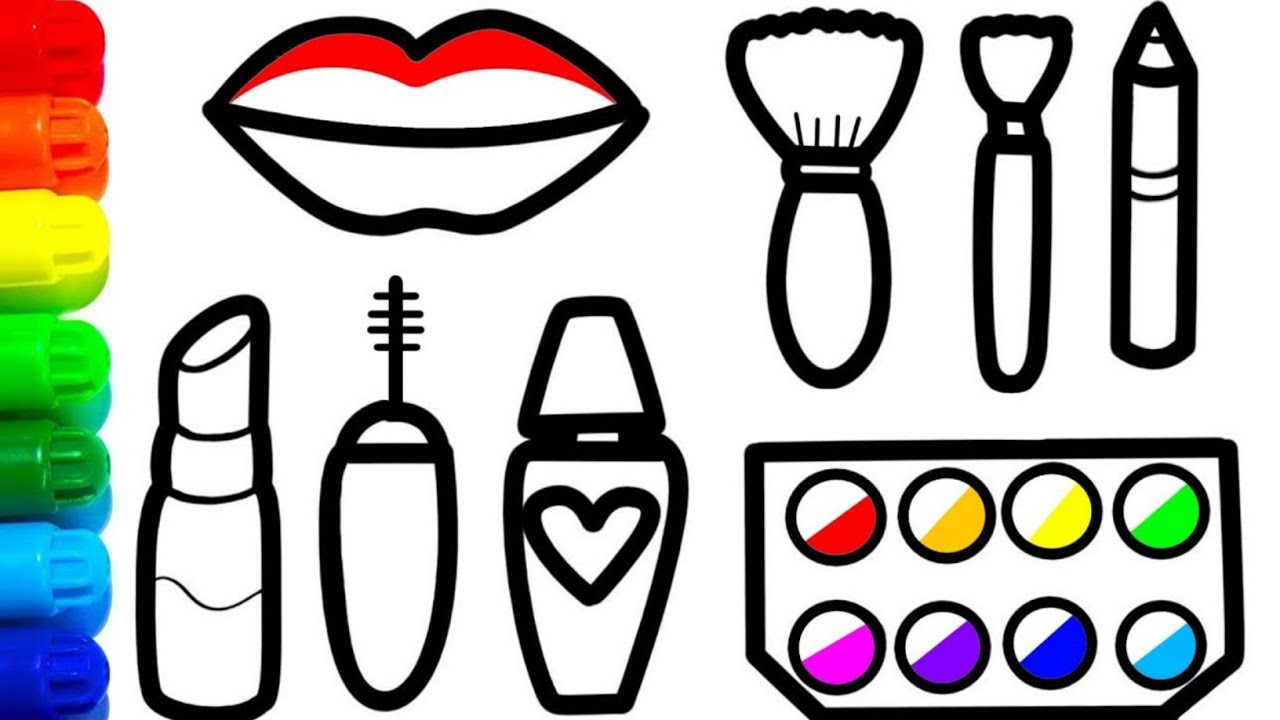 Makeup Kit Drawing || makeup Kit Drawing easy || how to draw makeup Kit ...