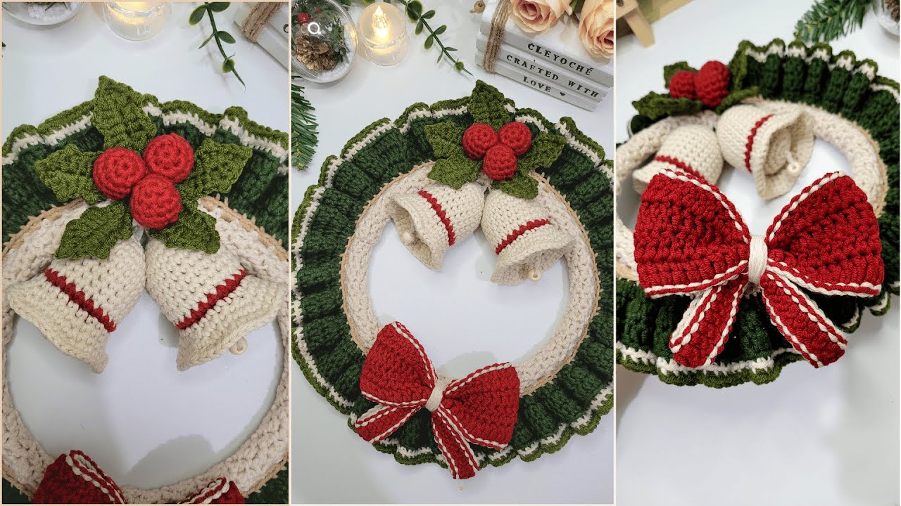 Crochet Christmas Wreath | TUTORIAL - YouTube