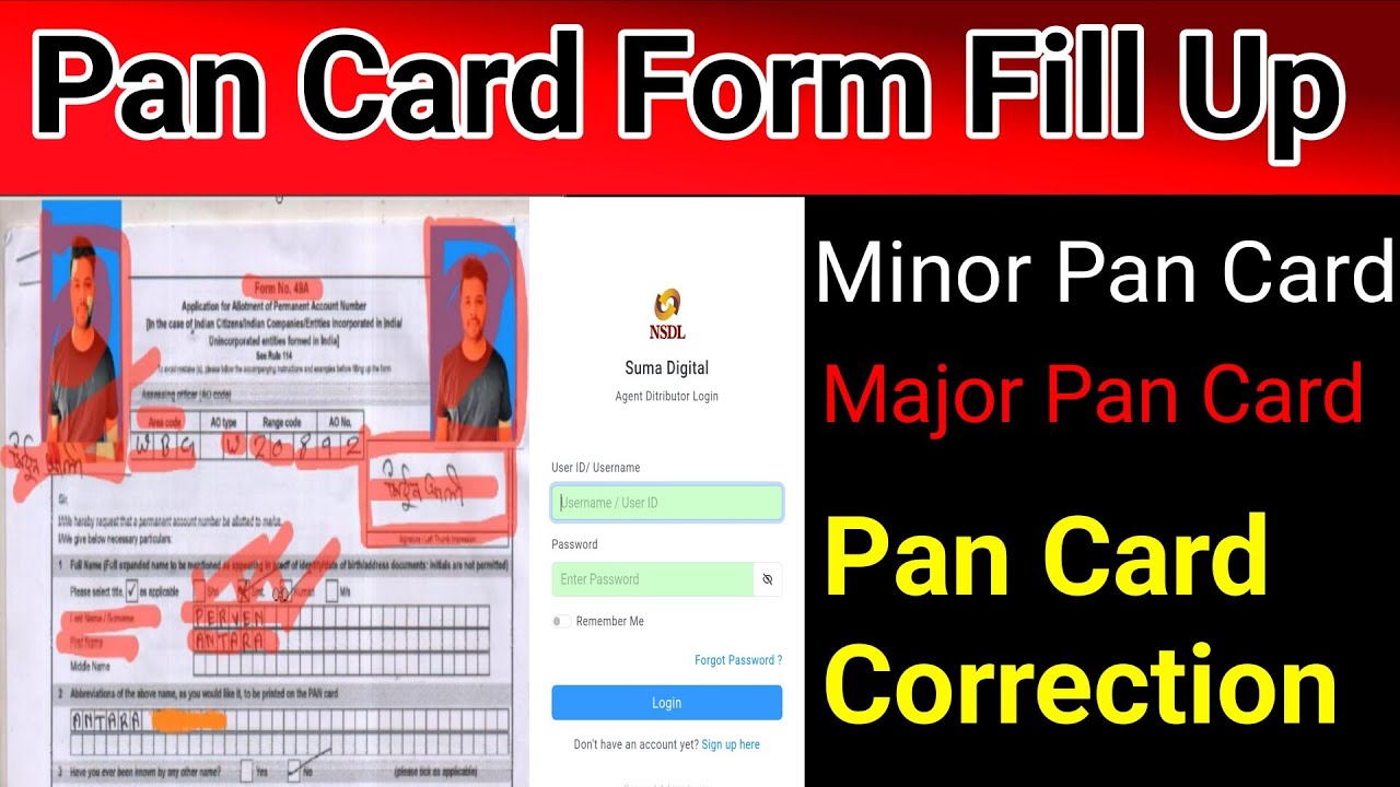 Pan Card Application Form | Minor Pan | Correction | New Pan Card Form ...