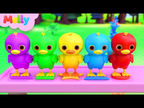 5 Little Ducks(Learn Colors Song) | Melly Nursery Rhymes & Kids Songs