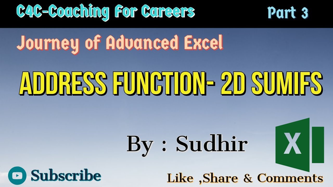 Address Function | 2D Sumifs in Excel | Multiple Column Sumifs ...
