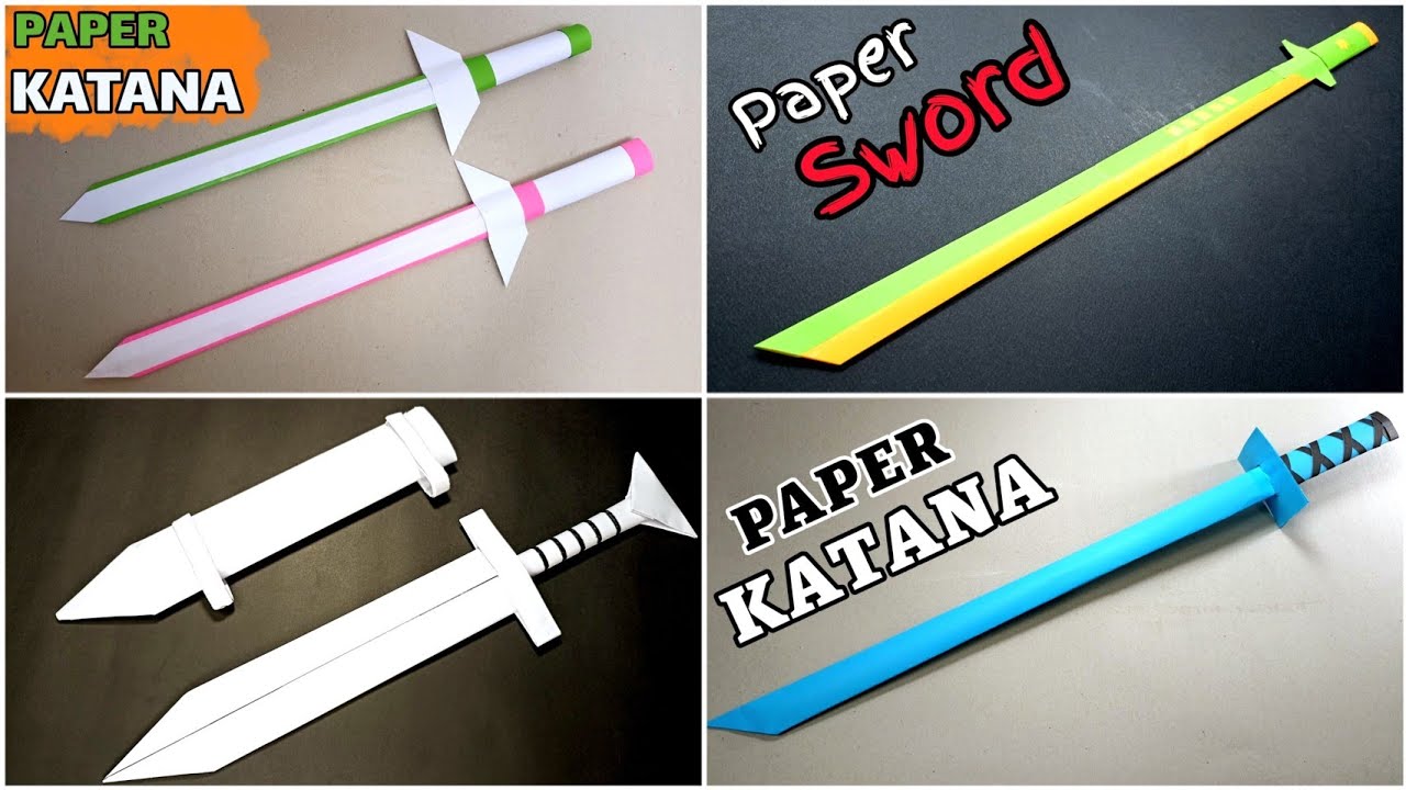 Top 04 Easy Origami sword (How to make ) - YouTube