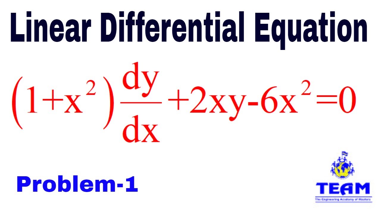 Linear Differential Equation problem-1/ODE/M2 - YouTube
