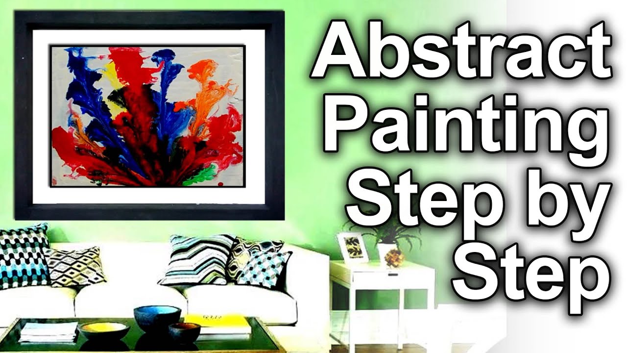 How to Abstract Painting / Yarn Painting Acrylic Color - YouTube