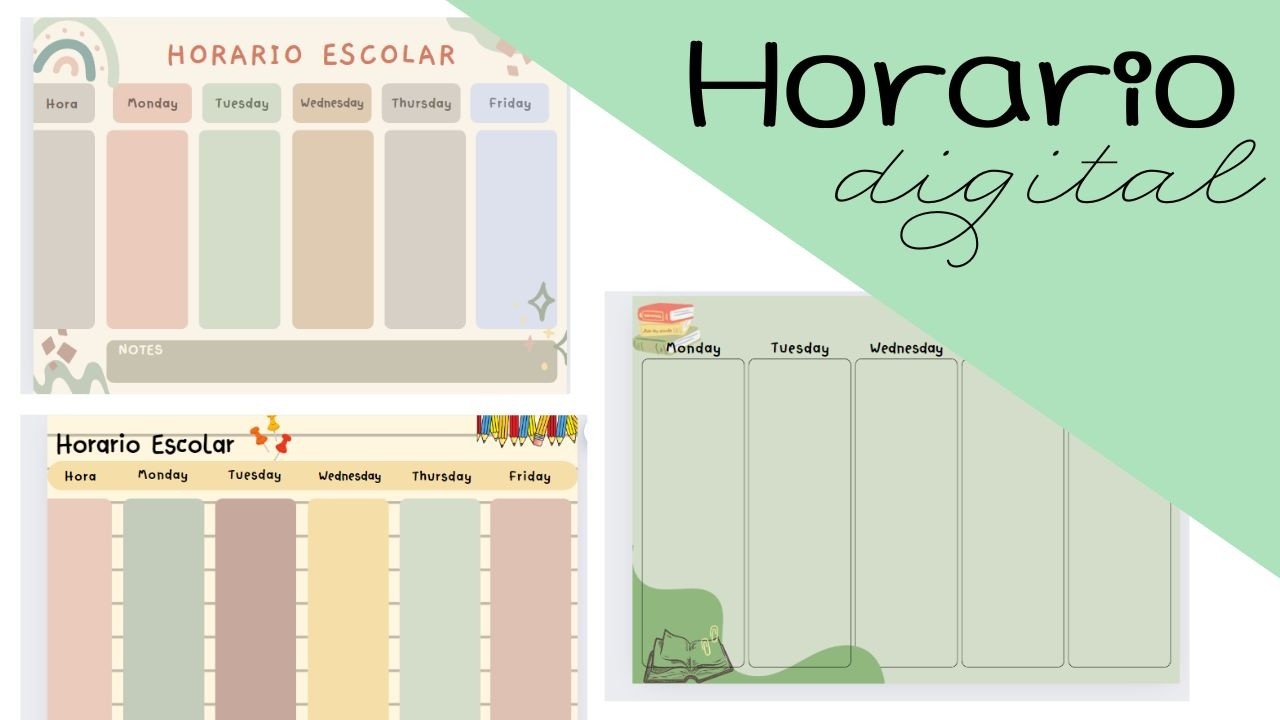 COMO HACER UN HORARIO ESCOLAR EN CANVA - YouTube