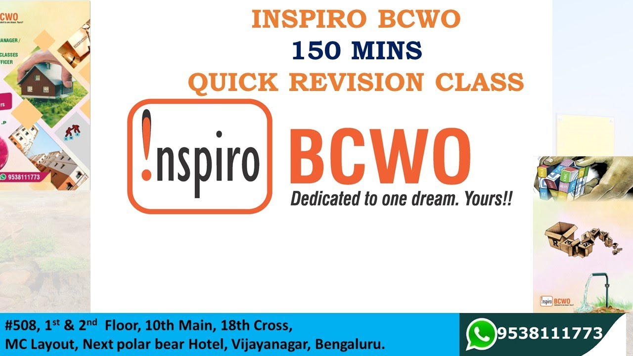 Inspiro BCWO 2024 _150 Mins Revision Class Specific Paper-2 #bcwo #bcwd ...