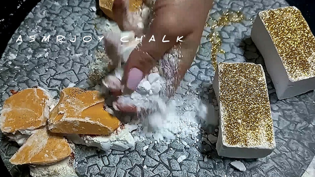 97 quick vide🤌🏻VERY CRISPY SOUND CHALK CRUSHING/CRUNCHY CHALK/FRESH CHALK BLOCKS/DYED CHALK ...